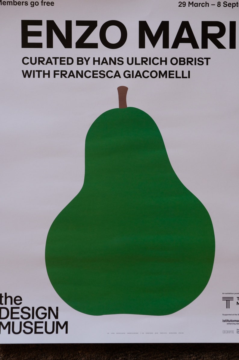 Enzo Mari - Design Museum London - "pear" - Poster - Etsy