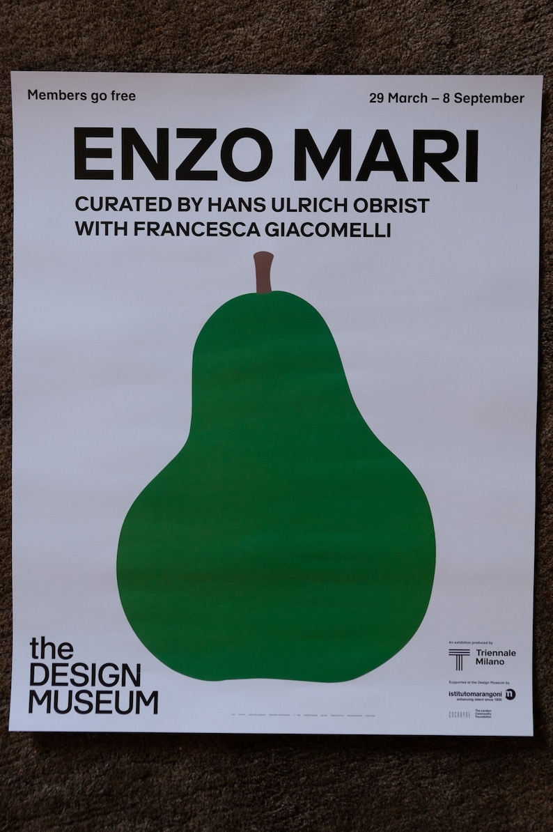 Enzo Mari - Design Museum London - "pear" - Poster - Etsy