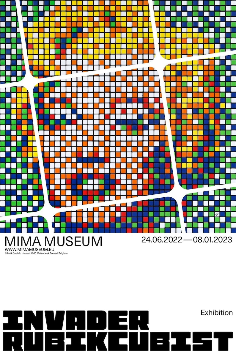 Invader Rubikcubist | Exhibition Poster MIMA Museum Brussels - Etsy