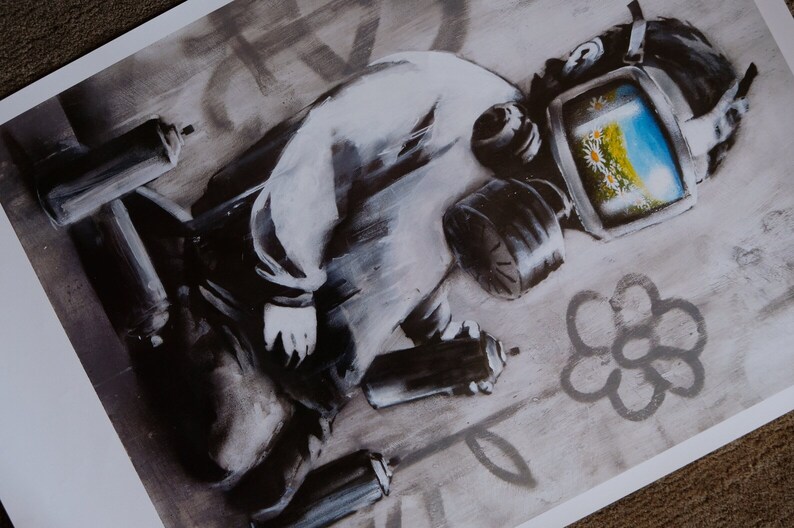 Banksy "gas Mask Boy" | Moco Museum Amsterdam - Netherlands - Etsy