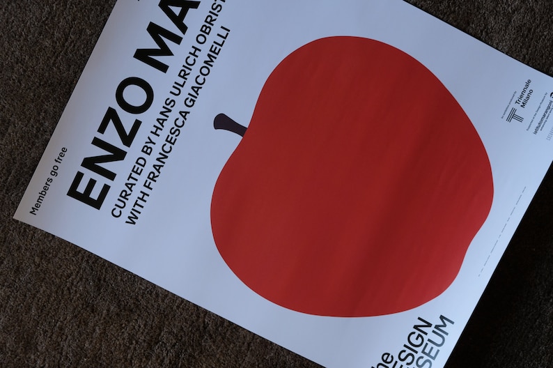 Enzo Mari - Design Museum London - "apple" - Poster - Etsy