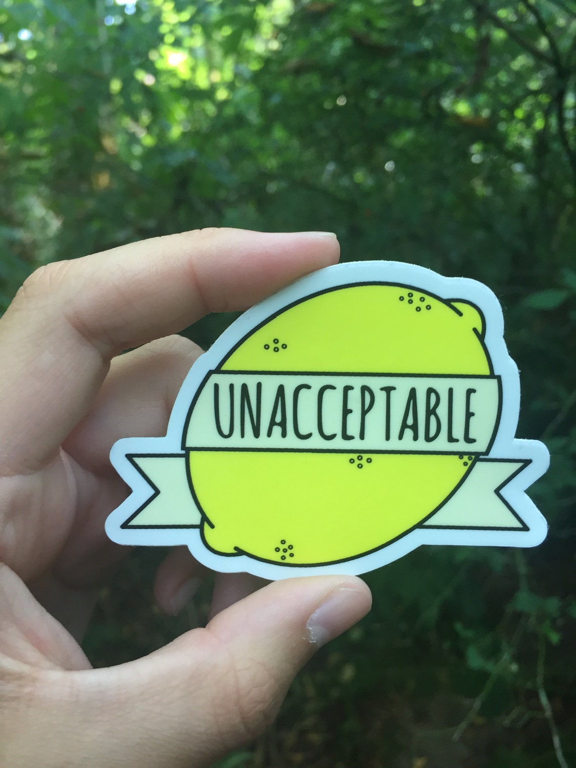 Vinyl Sticker UNACCEPTABLE Weather Proof Sticker | Etsy