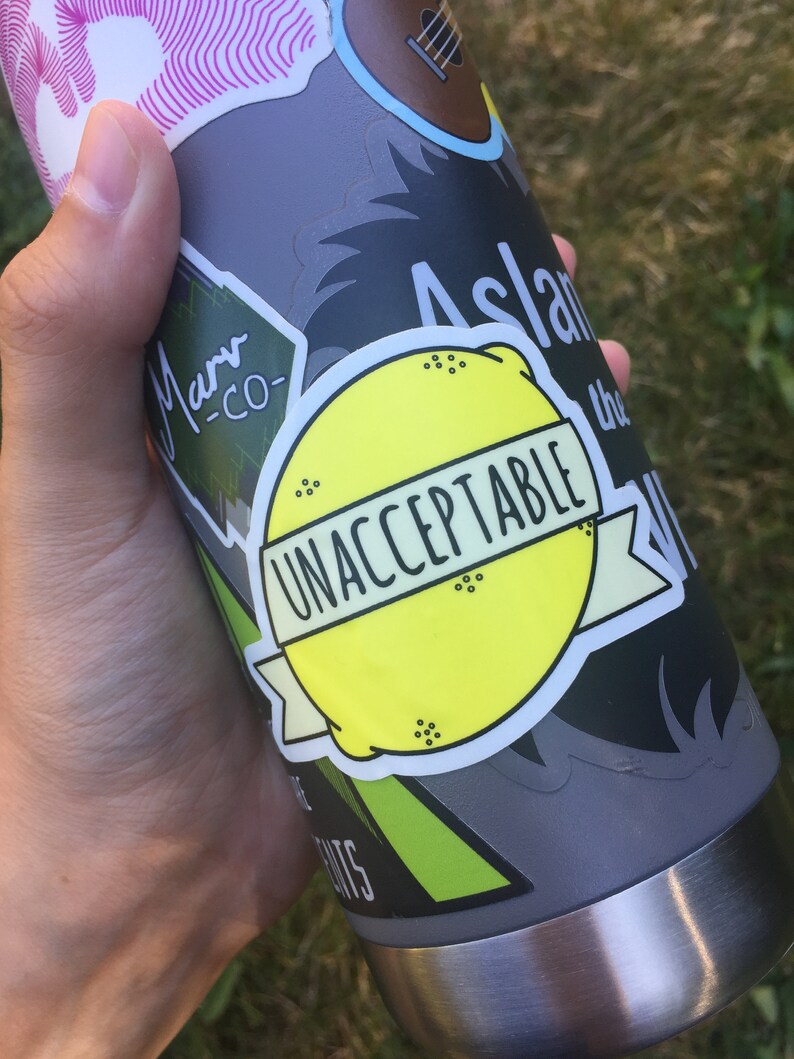 Vinyl Sticker, UNACCEPTABLE, Weather Proof, Sticker, Laminated, Decal ...