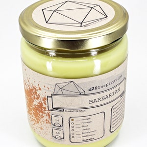 Barbarian RPG Gaming Soy Candle Customize to Your Character - Etsy