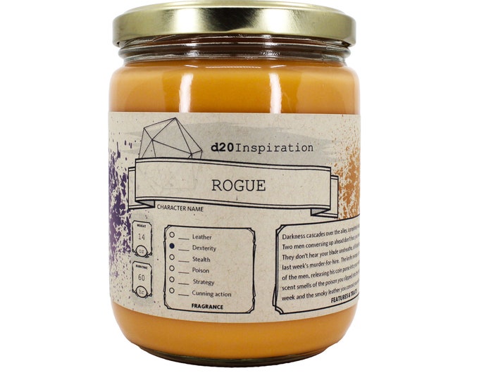 Rogue RPG Gaming Candle | Customize to Your Character | Inspired by ...