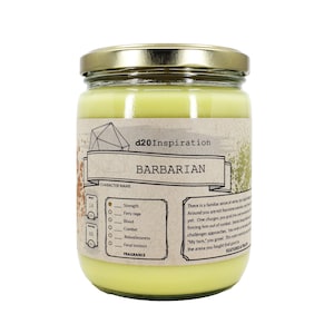 Barbarian RPG Gaming Soy Candle Customize to Your Character - Etsy