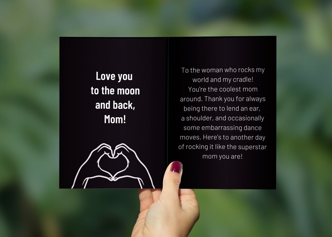 Printable Card My Mom Rocks Instant Download Birthday Gift for - Etsy