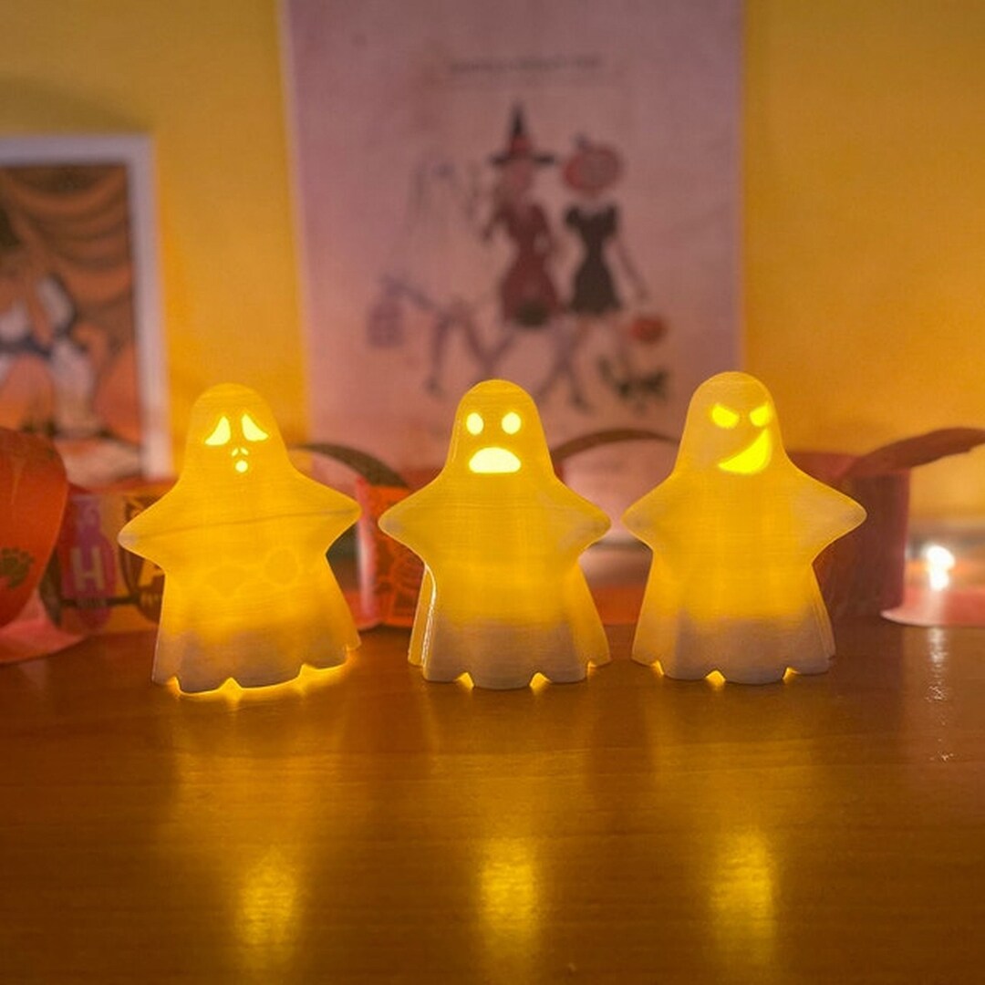 Halloween Decor: Eerie Ghosts With Flickering LED Candle - Etsy