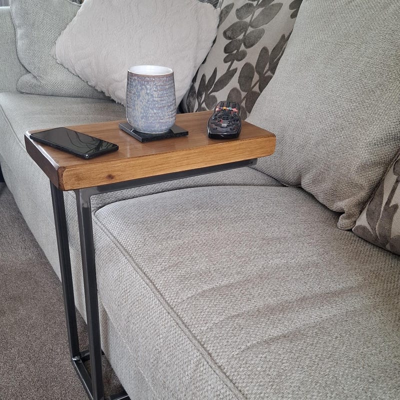 Oak C Shaped Side Tables - Etsy UK
