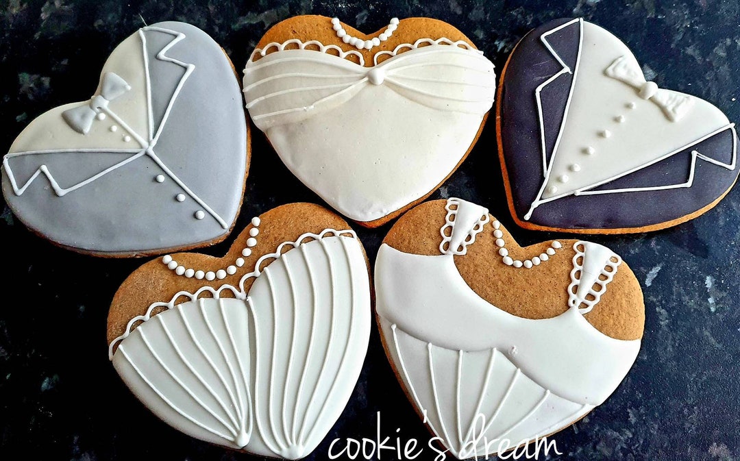 Wedding Gingerbread Cookies / Heart-shaped Cookies | Homemade / Bride ...