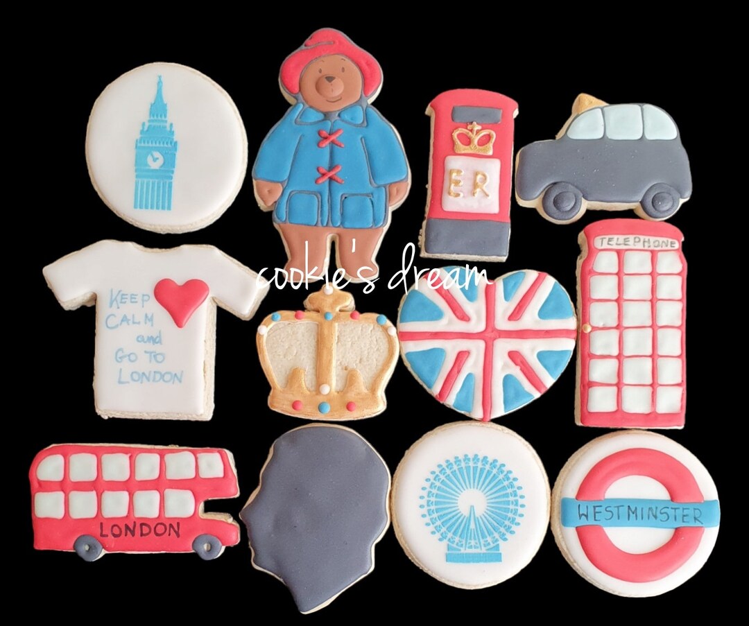 London Themed Cookieslondon Eye Biscuits King Charles Iced Gingerbread ...