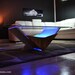 Modern Coffee Table With Led Lights in Wood and Glass Vanity Model - Etsy