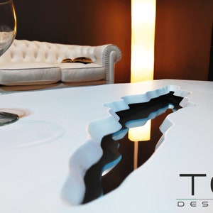 Modern Design Coffee Table - White or Black - With LED Lights and ...