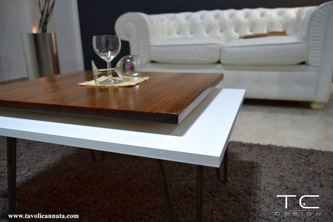 Modern Wooden Coffee Table With Led Lights Vision Model - Etsy
