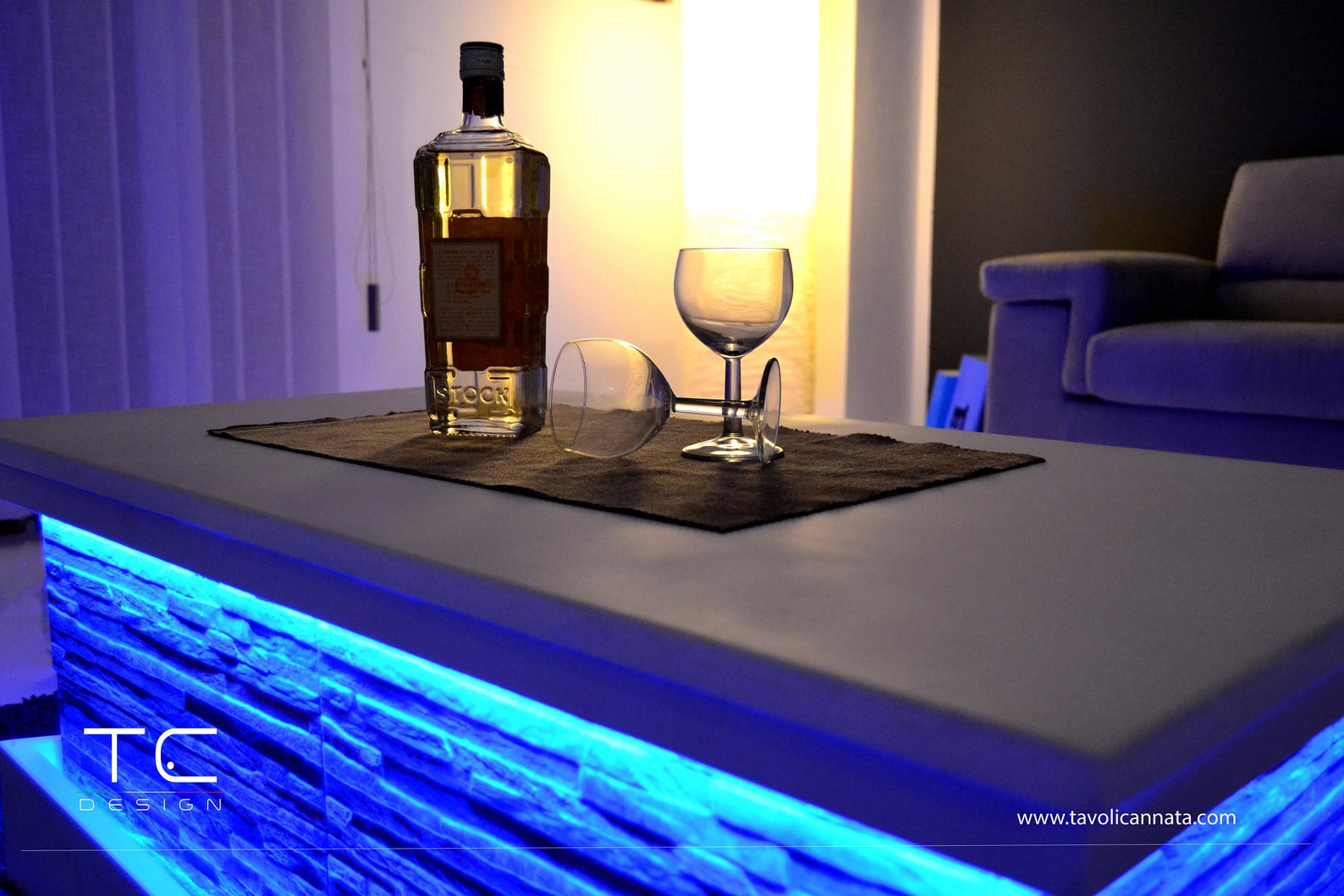 STONE Model Container Coffee Table With Led Lights - Etsy