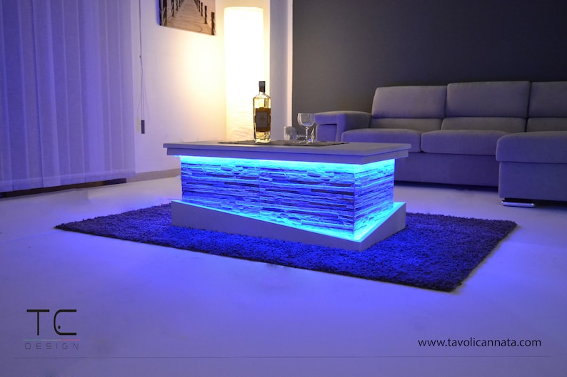 STONE Model Container Coffee Table With Led Lights - Etsy