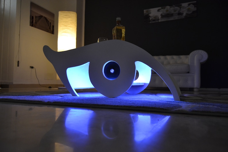 Modern Wooden Coffee Table - Eyes Model With Led Lights - Etsy