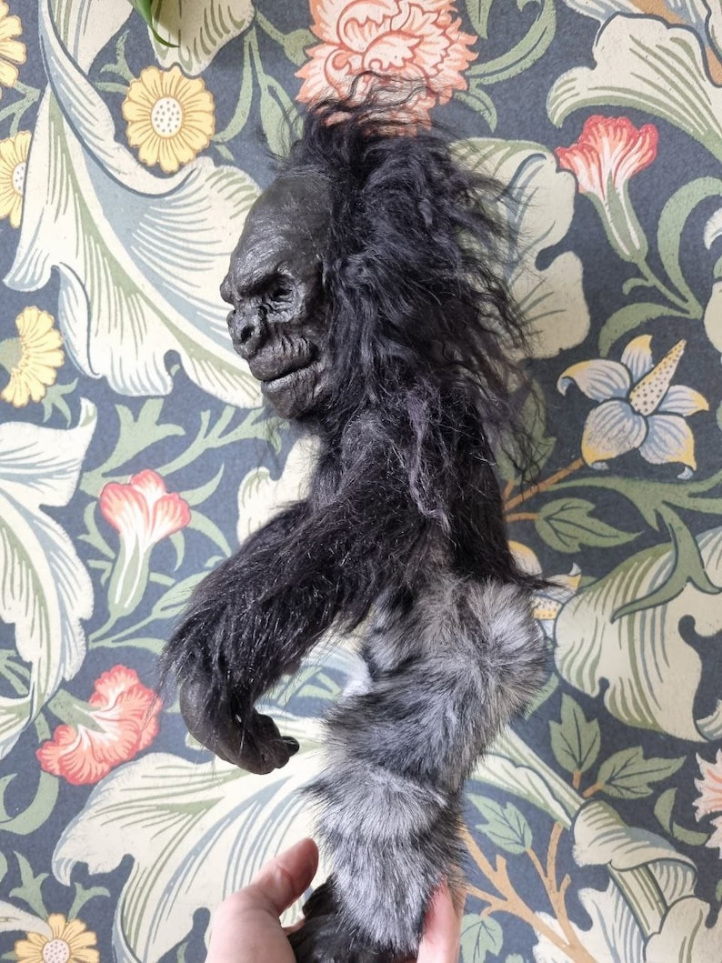 BIGFOOT SASQUATCH DISPLAY, Unique Cryptid Gift, Hairy Friend, Footprint ...