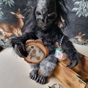 BIGFOOT SASQUATCH DISPLAY, Unique Cryptid Gift, Hairy Friend, Footprint ...