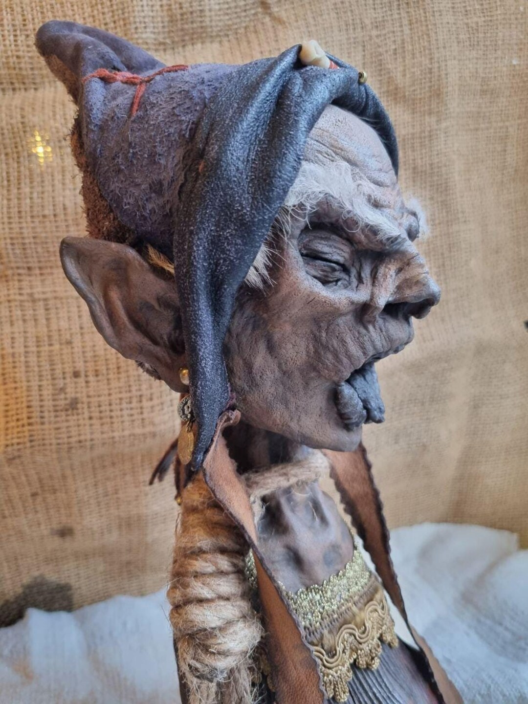 HANGED, MUMMIFIED GOBLIN Trophy, Toothless Creature, Macabre Dark Gift ...