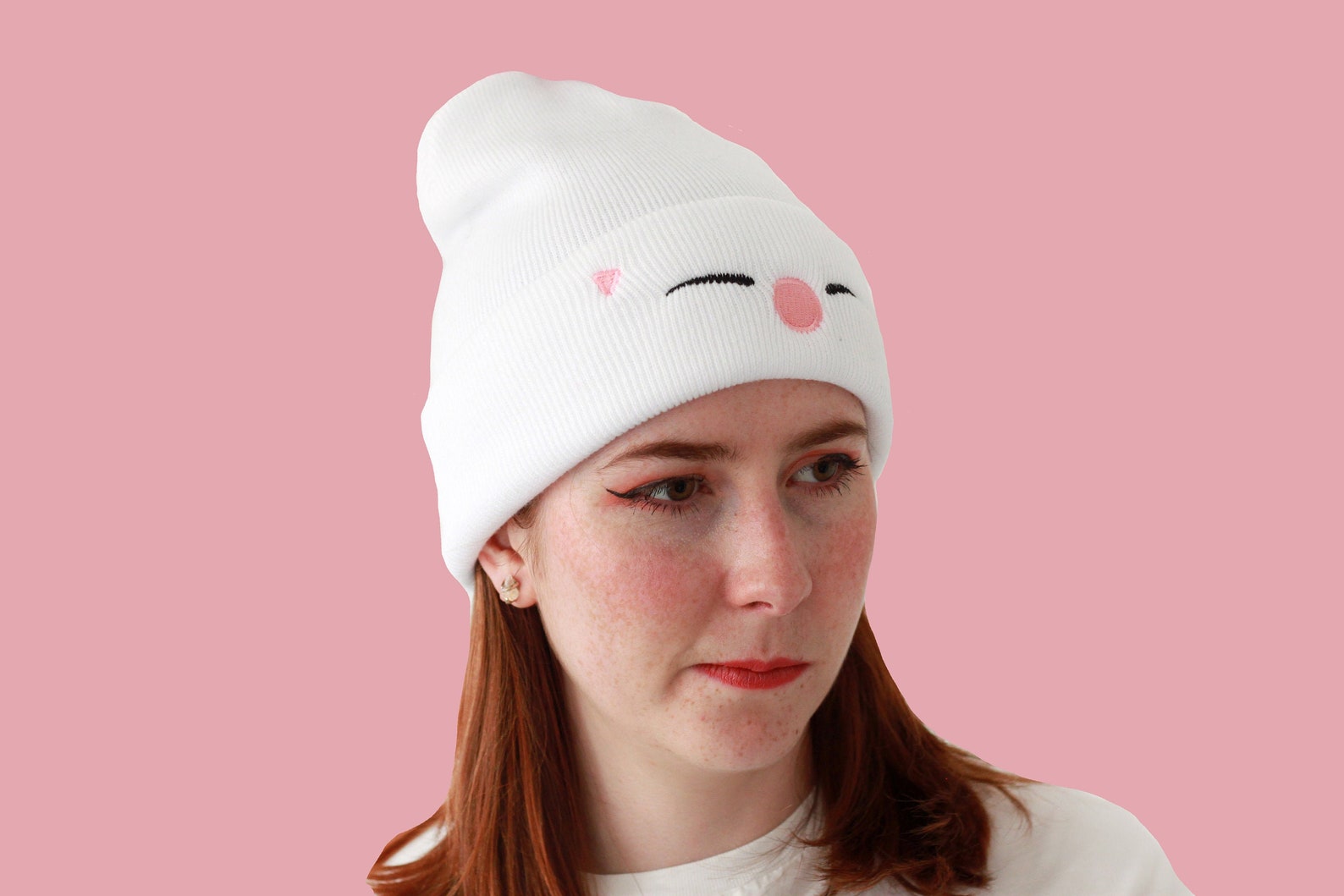 Moogle Beanie embroidered hat | Etsy