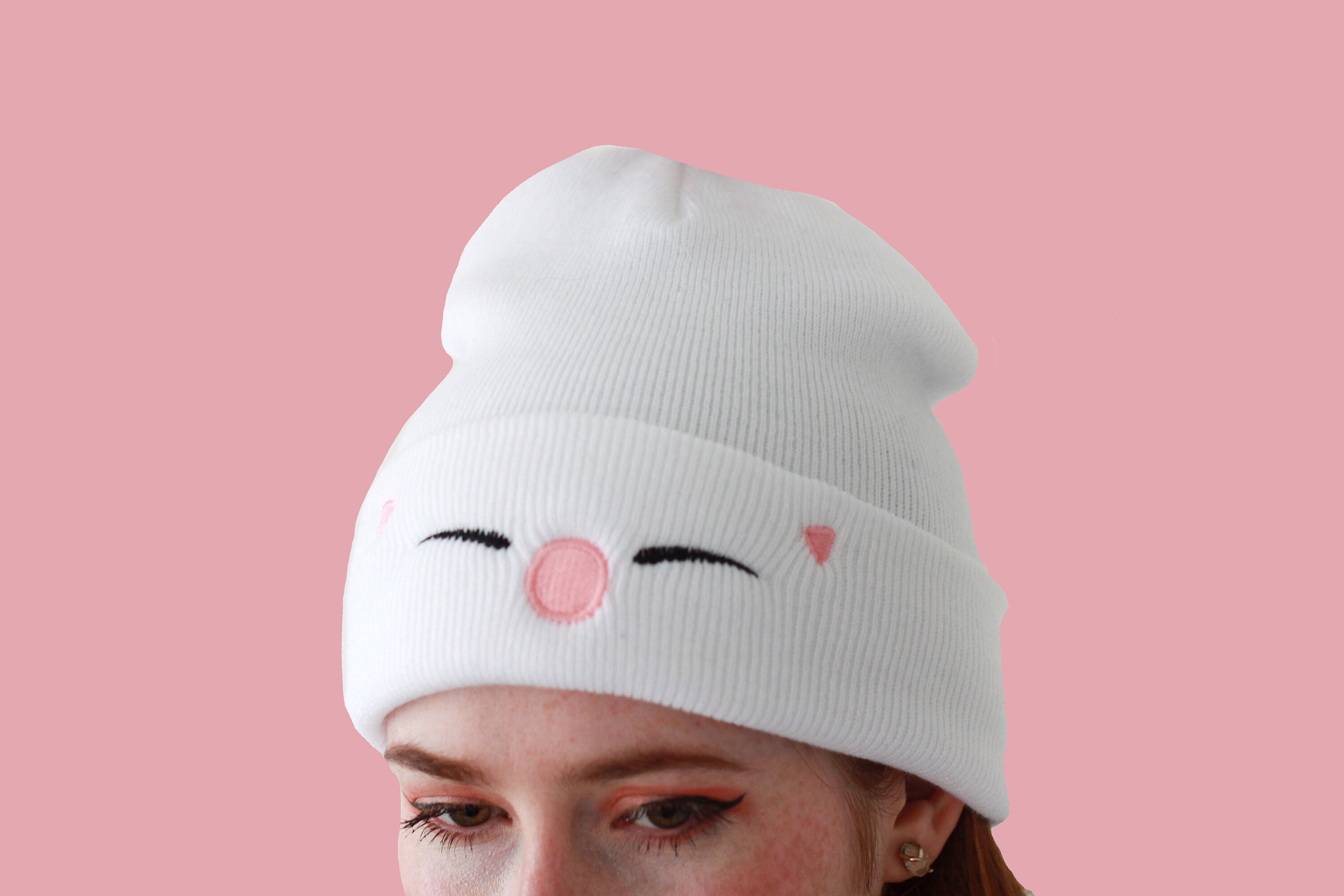 Moogle Beanie embroidered hat | Etsy