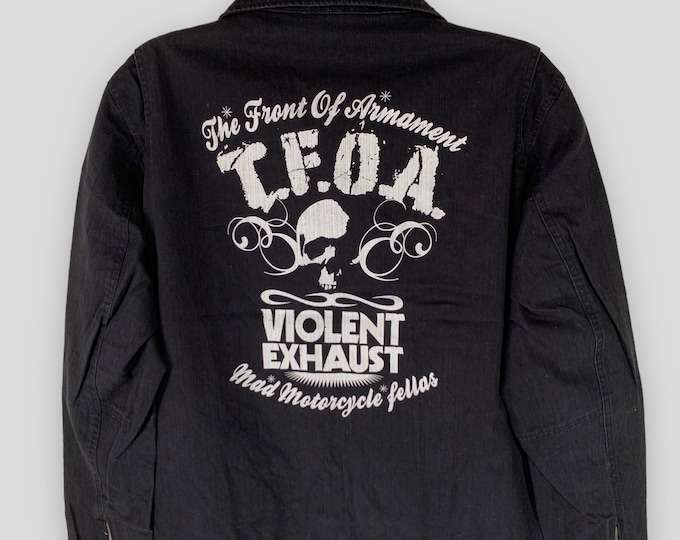 The Front of Armament TFOA Biker Jacket Japanese Brand Skull Punk Black ...