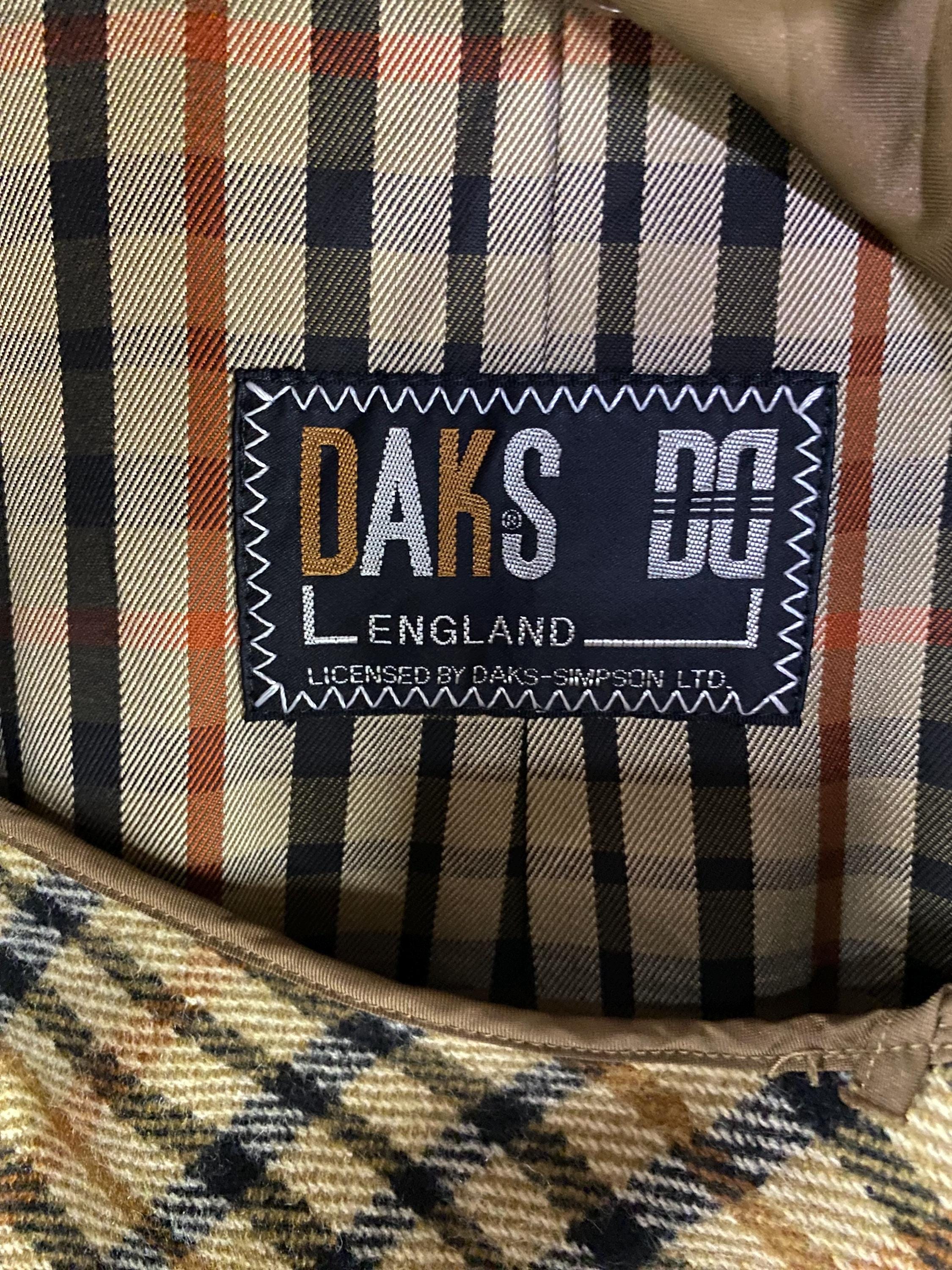 Vintage Daks London Plaid Check Lined Trench Coat British Designer ...