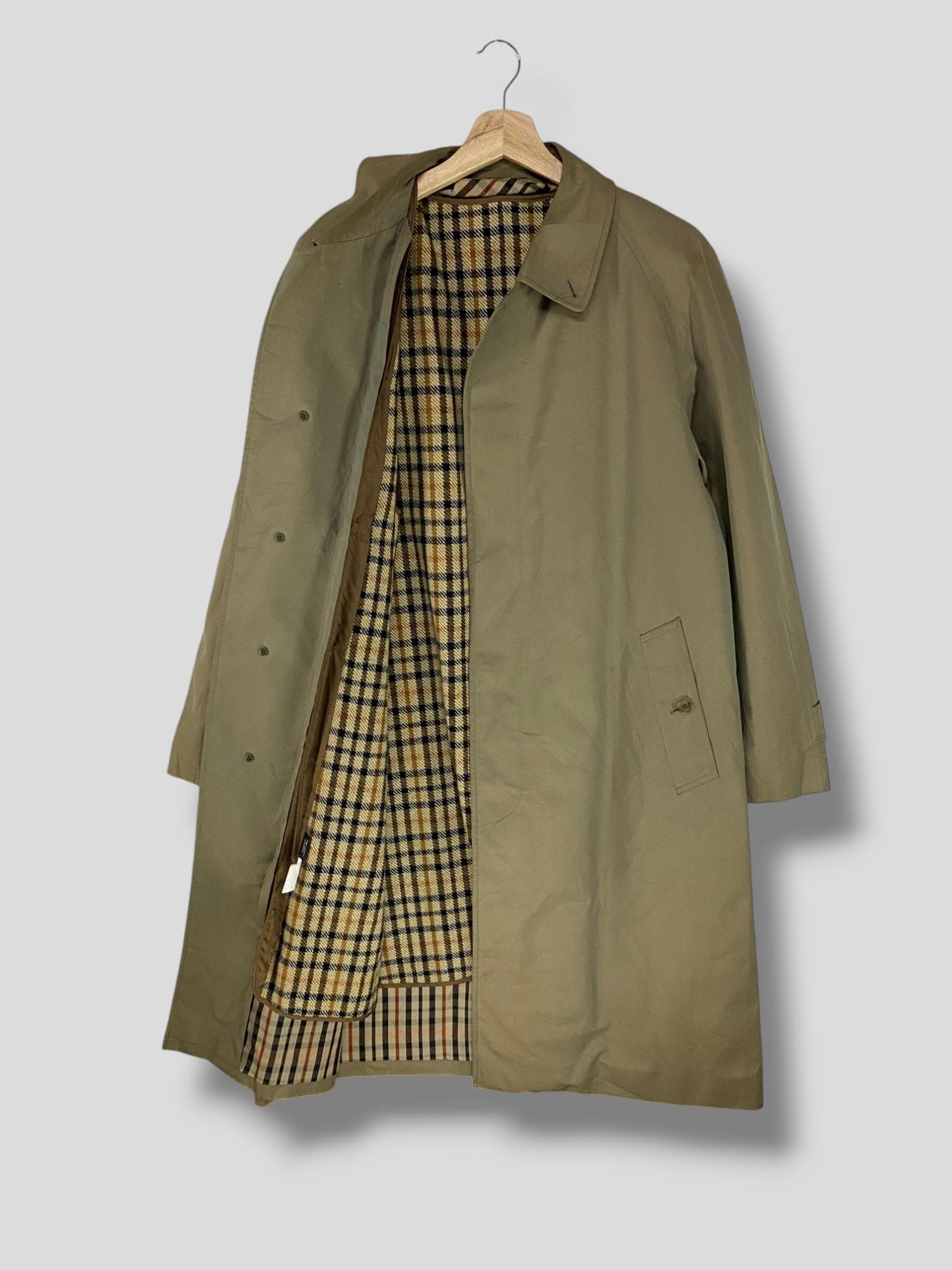 Vintage Daks London Plaid Check Lined Trench Coat British Designer ...