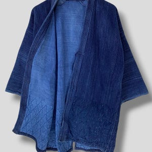 Vintage Indigo Sashiko Kimono Jacket Japanese Casual Outfits Fashion ...