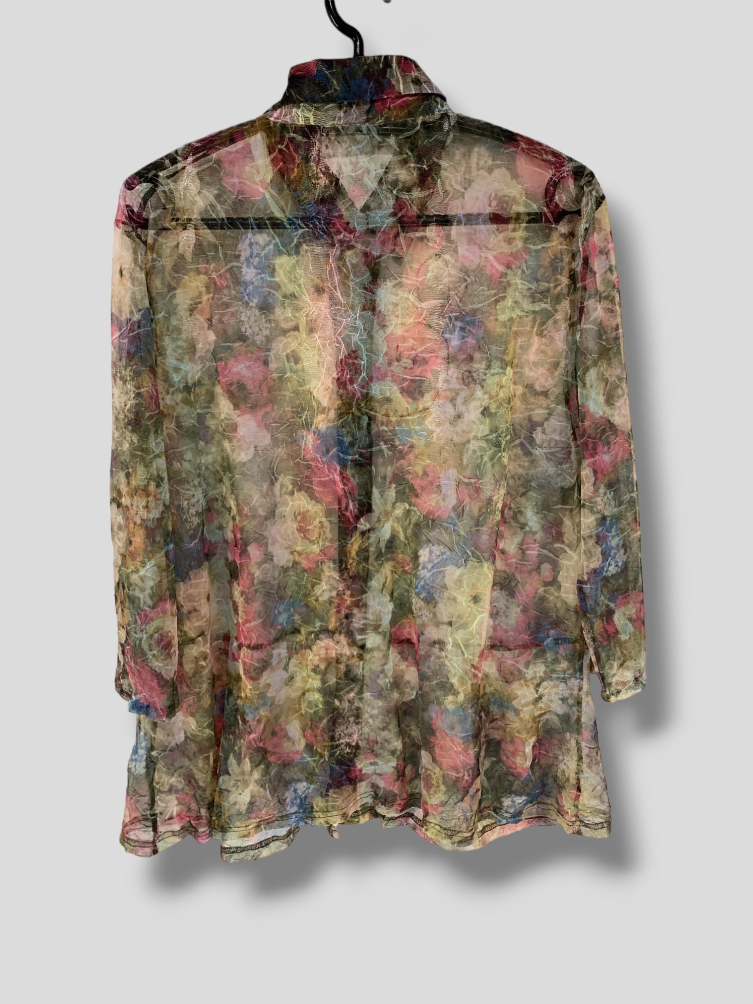 Vintage Calabaza Floral Wrinkled Sheer Blouse Japanese Brand Vintage Calabaza Floral Wrinkled Sheer Blouse Japanese Brand