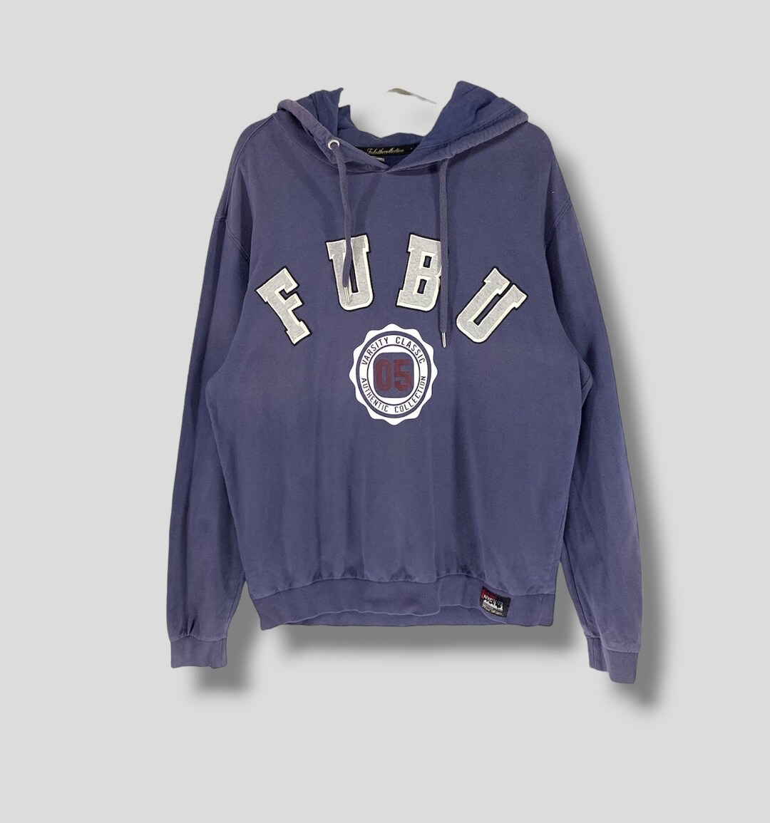 Vintage Fubu Spellout Embroidered Logo Hoodies Pullover Old School Hip ...
