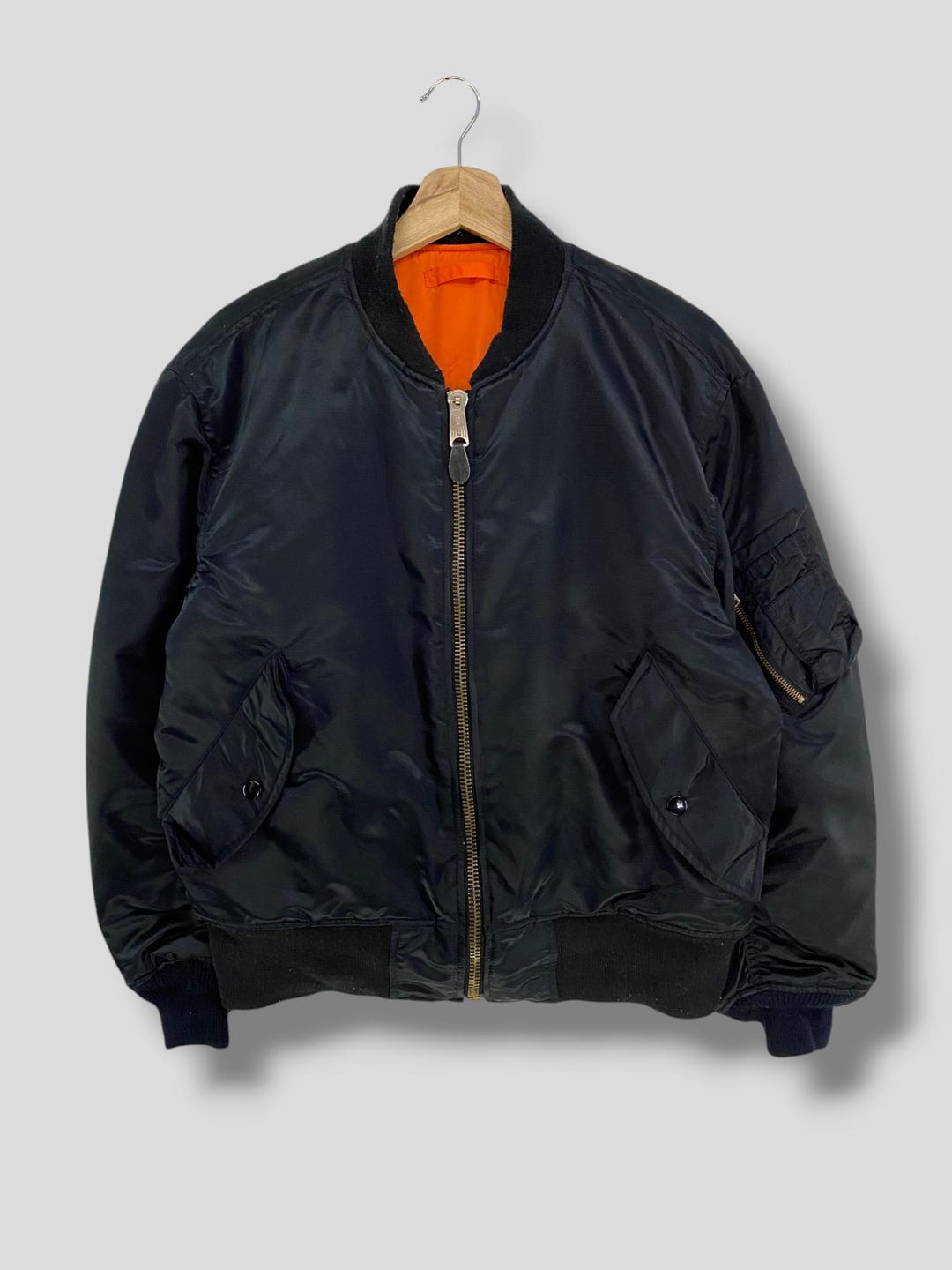 Vintage Y2K Pract Studio Reversible MA-1 Bomber Jacket Military ...