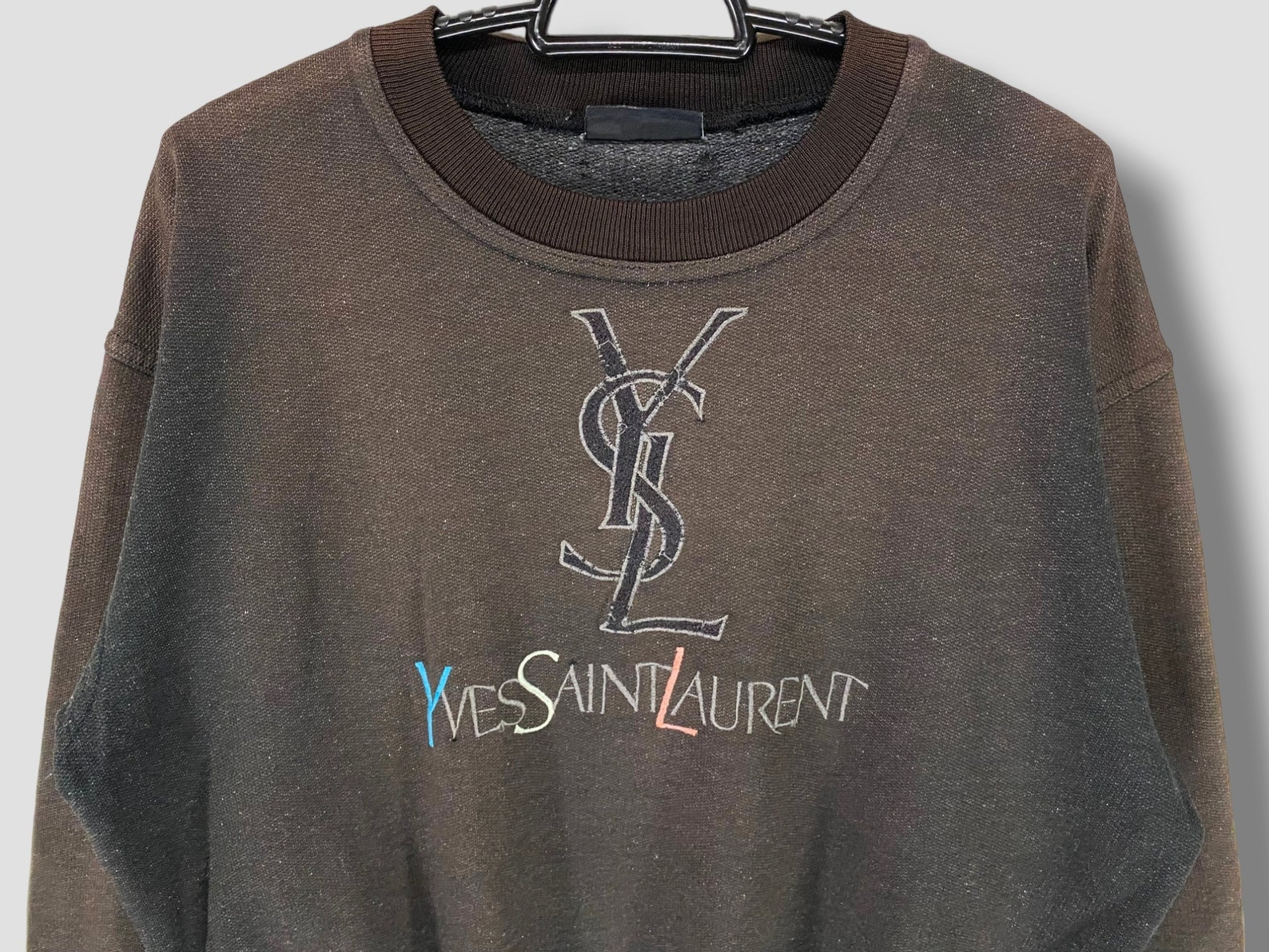 Vintage Yves Saint Laurent Pour Homme Multicolor Embroidered Logo ...