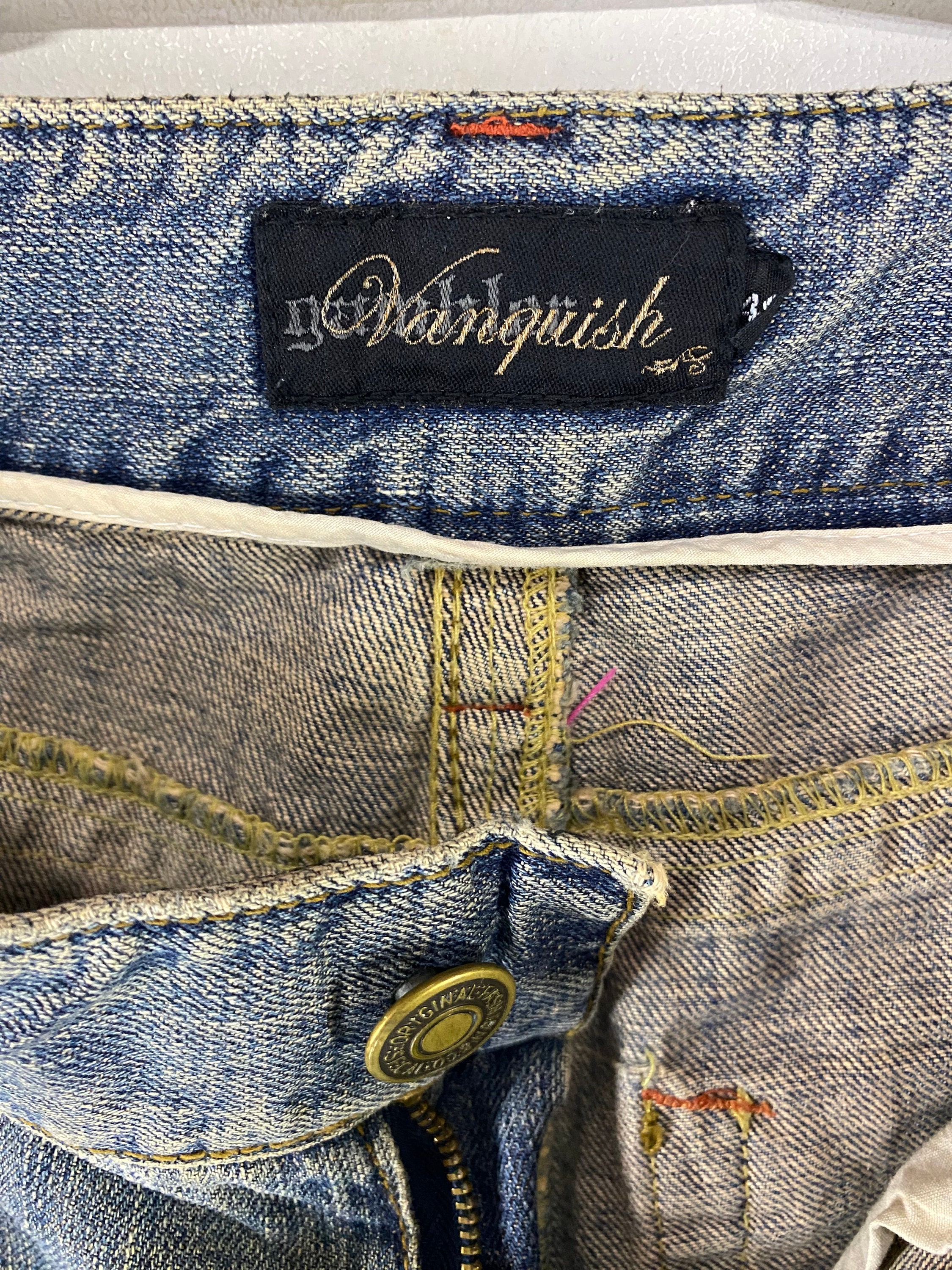 Size 34 Vintage Y2K Vanquish Distressed Low Rise Flare Jeans Size 34 Vintage Y2K Vanquish Distressed Low Rise Flare Jeans