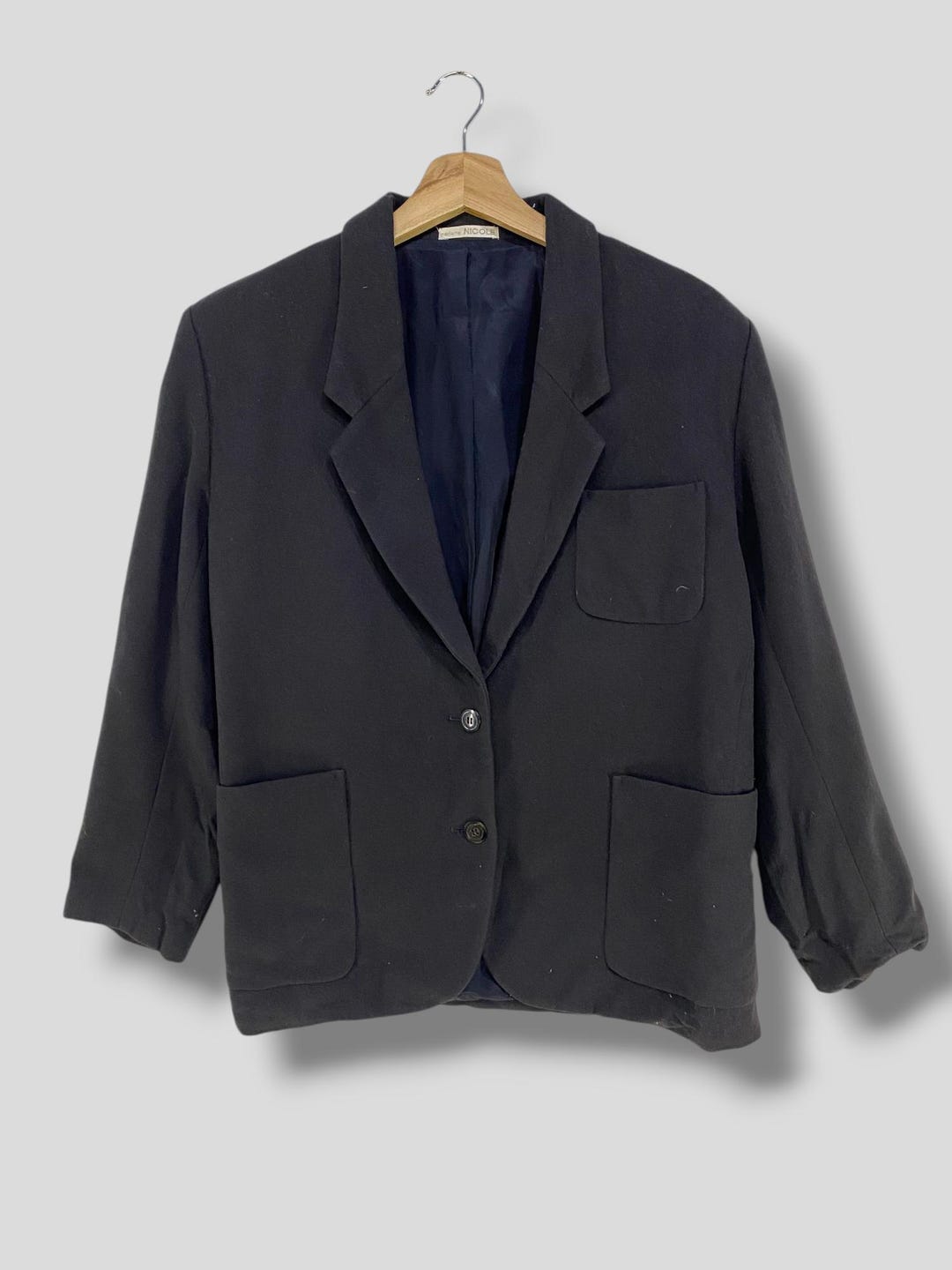 Vintage 80s Mitsuhiro Matsuda Madame Nicole Single Breasted Wool Lapel ...