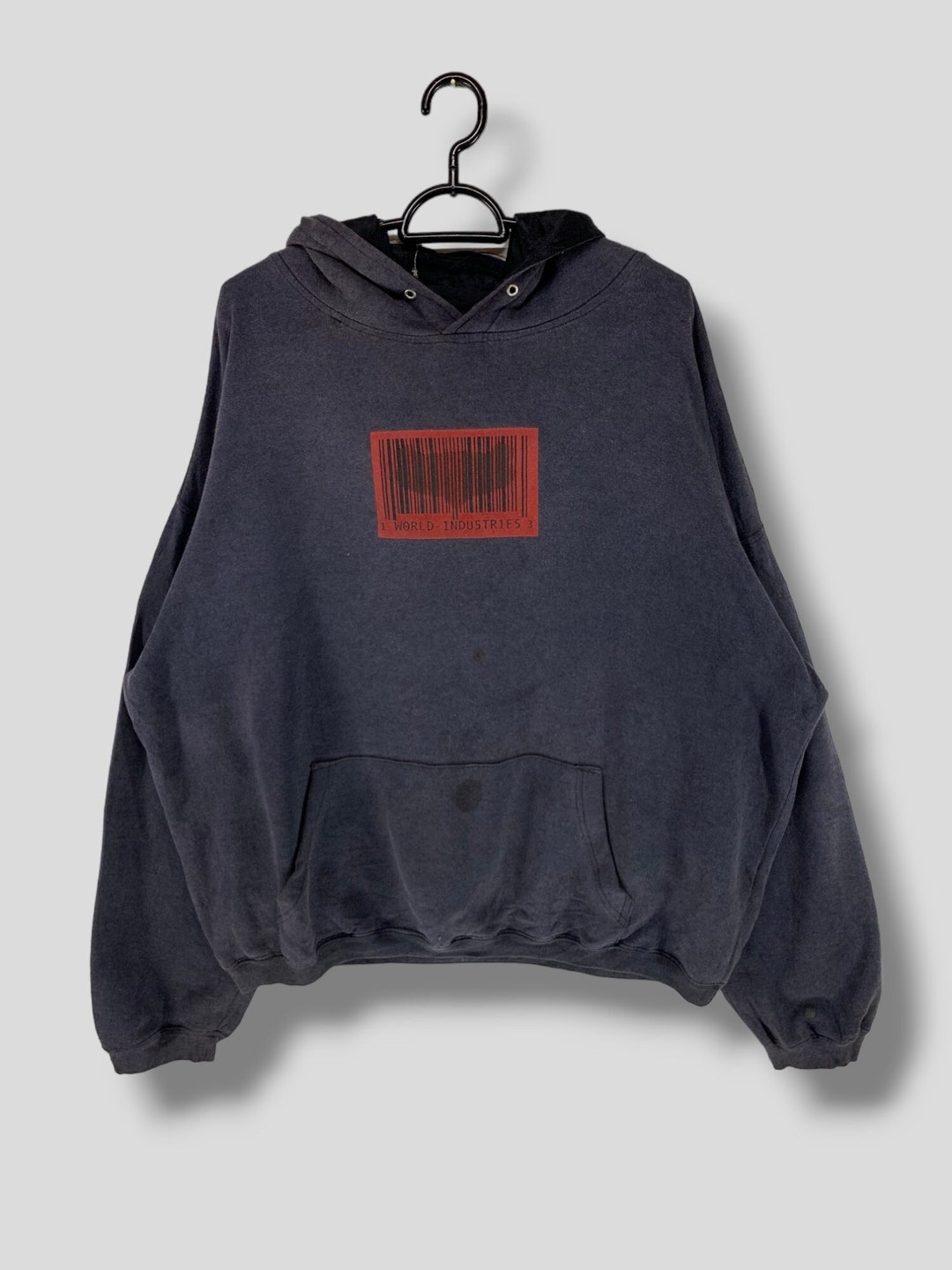 Vintage 90s World Industries Barcode Box Logo Hoodie Sweatshirt ...