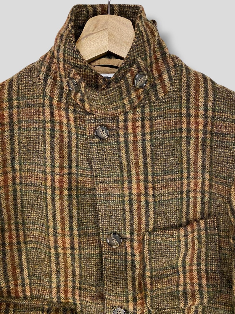 Vintage Engineered Garment Plaid Tweed Wool Norfolk Jacket Designer ...