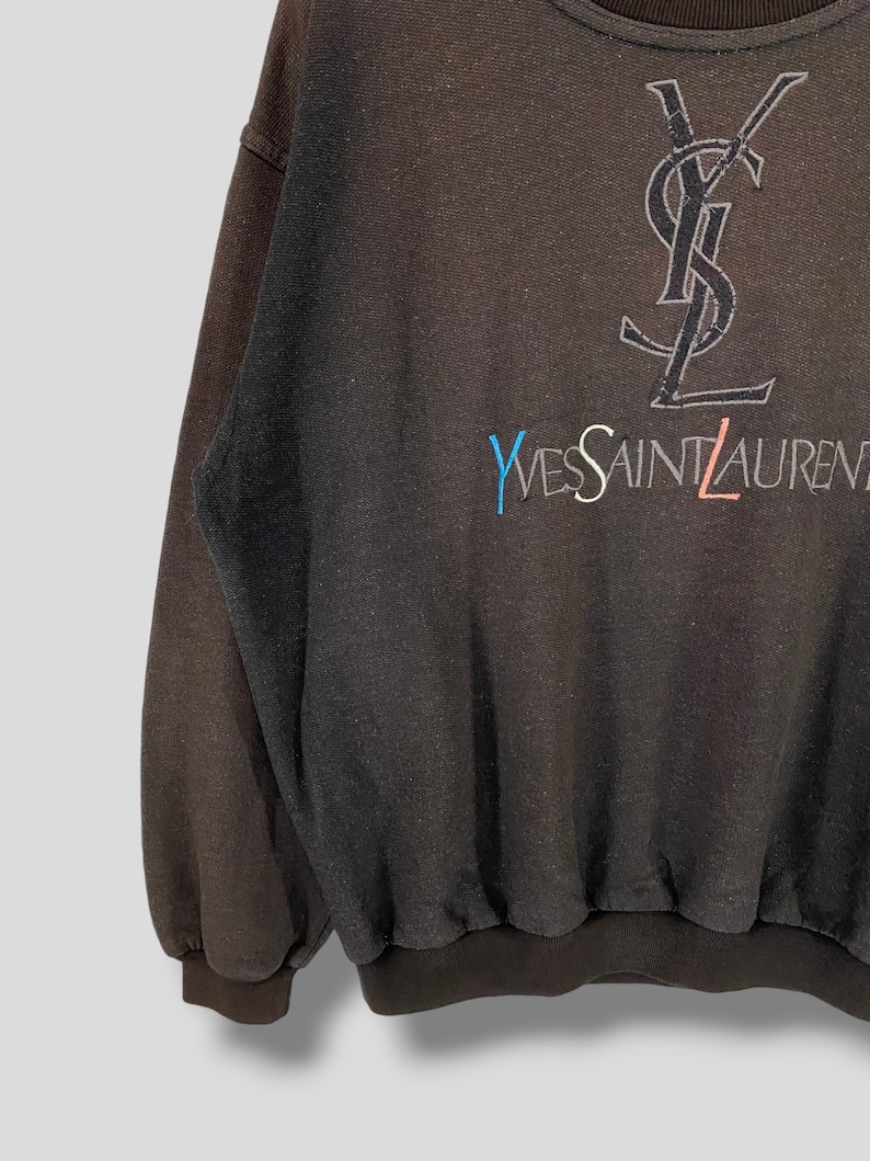 Vintage Yves Saint Laurent Pour Homme Multicolor Embroidered Logo ...