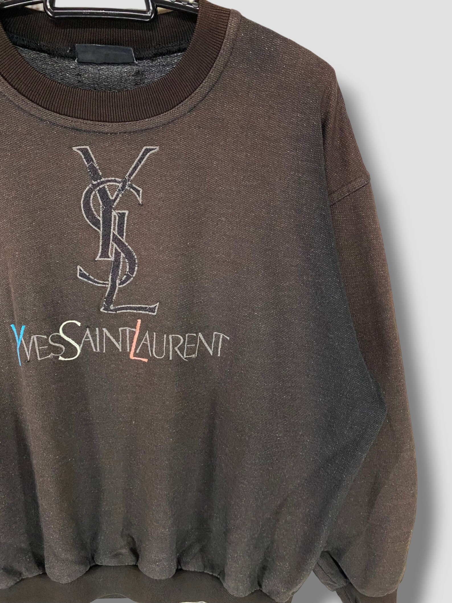 Vintage Yves Saint Laurent Pour Homme Multicolor Embroidered Logo ...