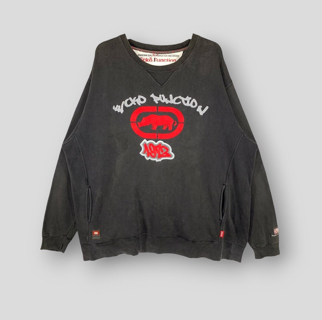 Vintage Ecko Function Embroidered Logo Distressed Sweatshirt Hip Hop Streetwear Mens Crewneck ...