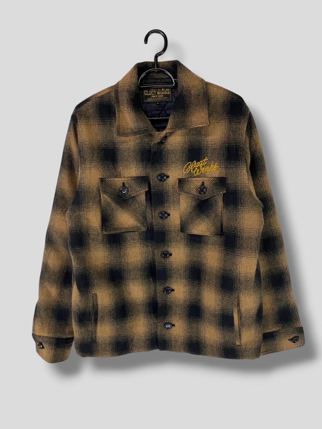 Vintage Y2K Cluct Works Quilted Lined Wool Plaid Flannel Jacket Work ...