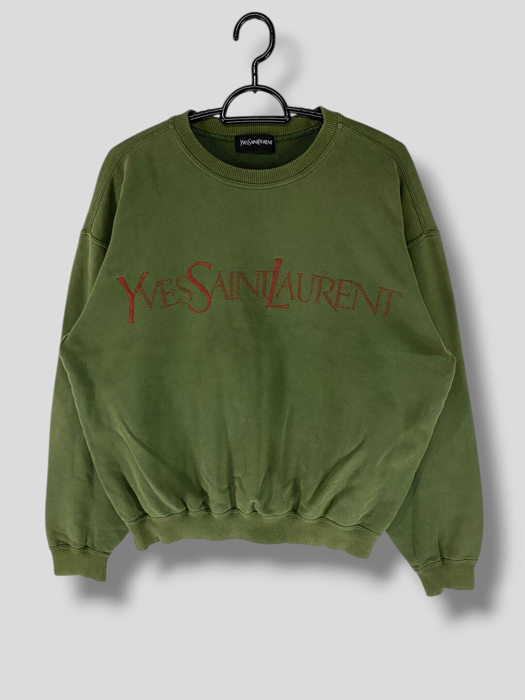 Vintage Yves Saint Laurent Embroidered Logo Sweatshirt High End ...
