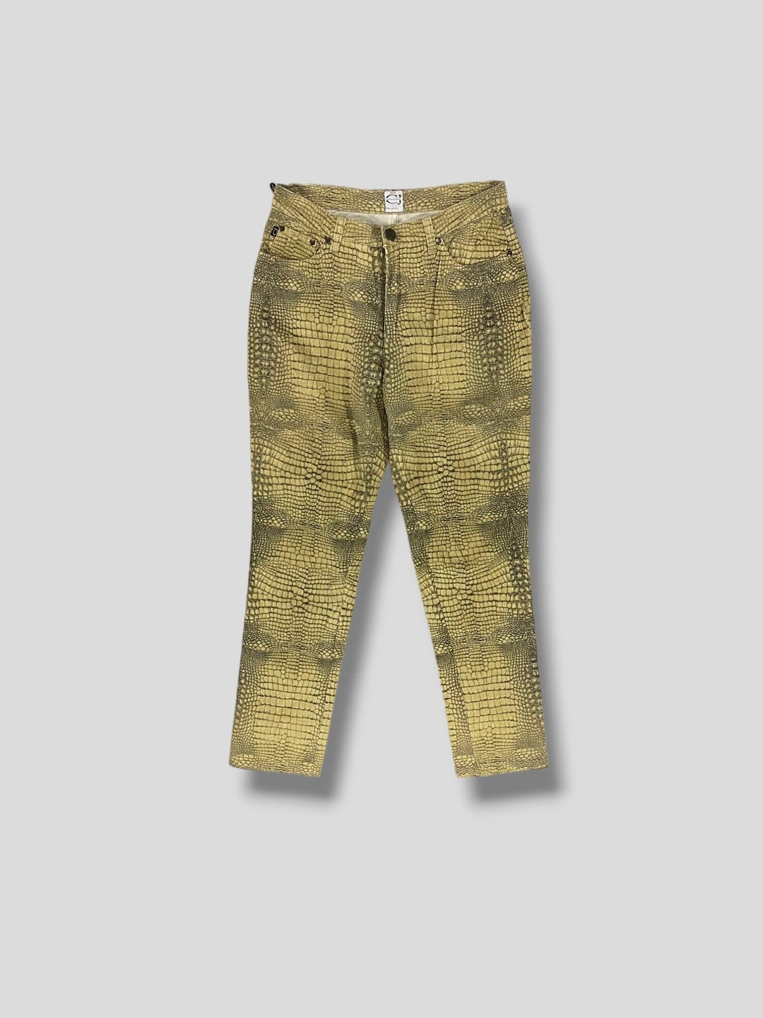 Vintage Cavalli Jeans Crocodile Printed Pant Roberto Cavalli Reptile ...