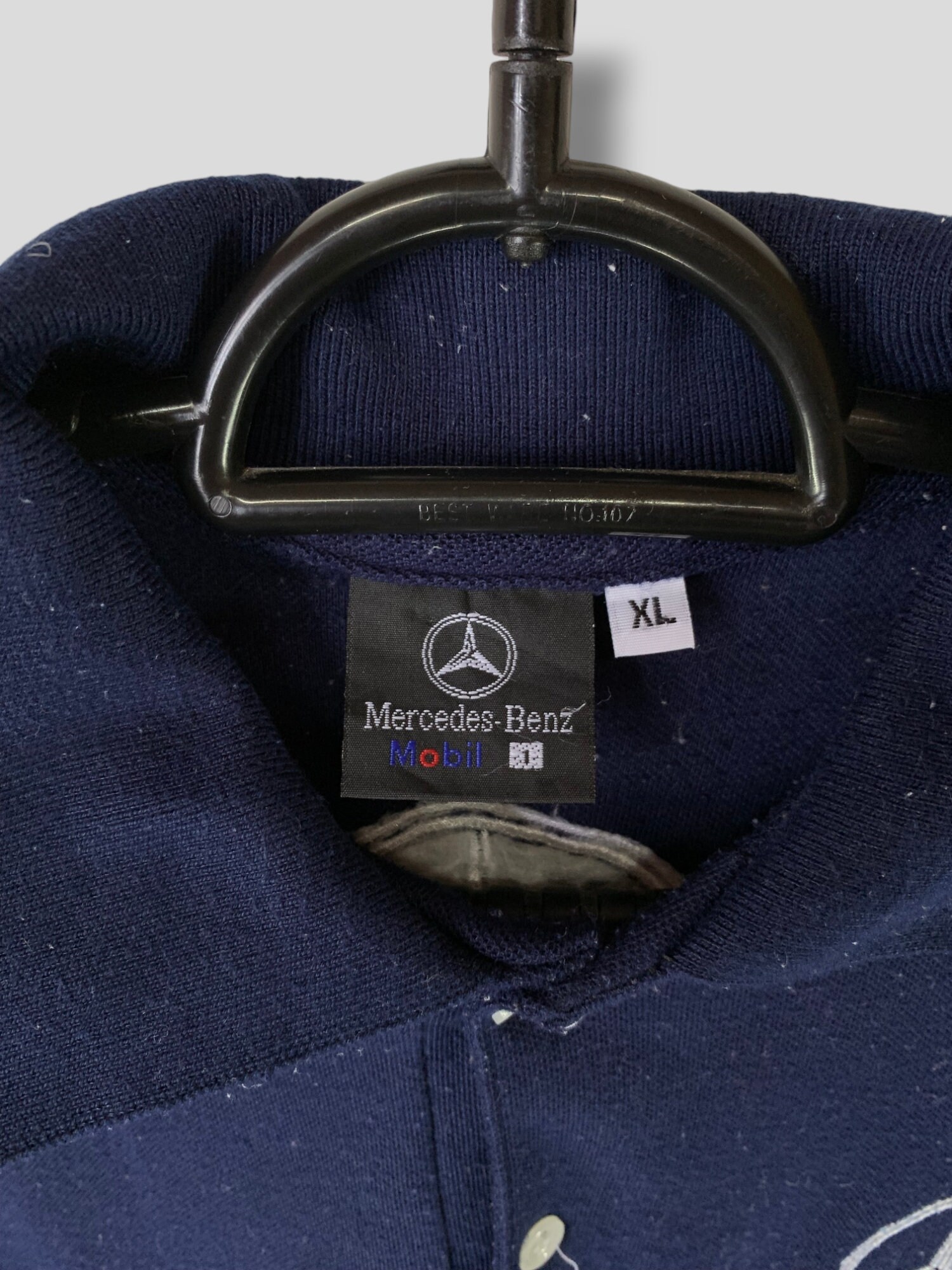 Vintage Mercedes Benz Mobil 1 Embroidered Logo Polo Shirt Mercedes AMG Shirt Blue Motorsport Tee ...