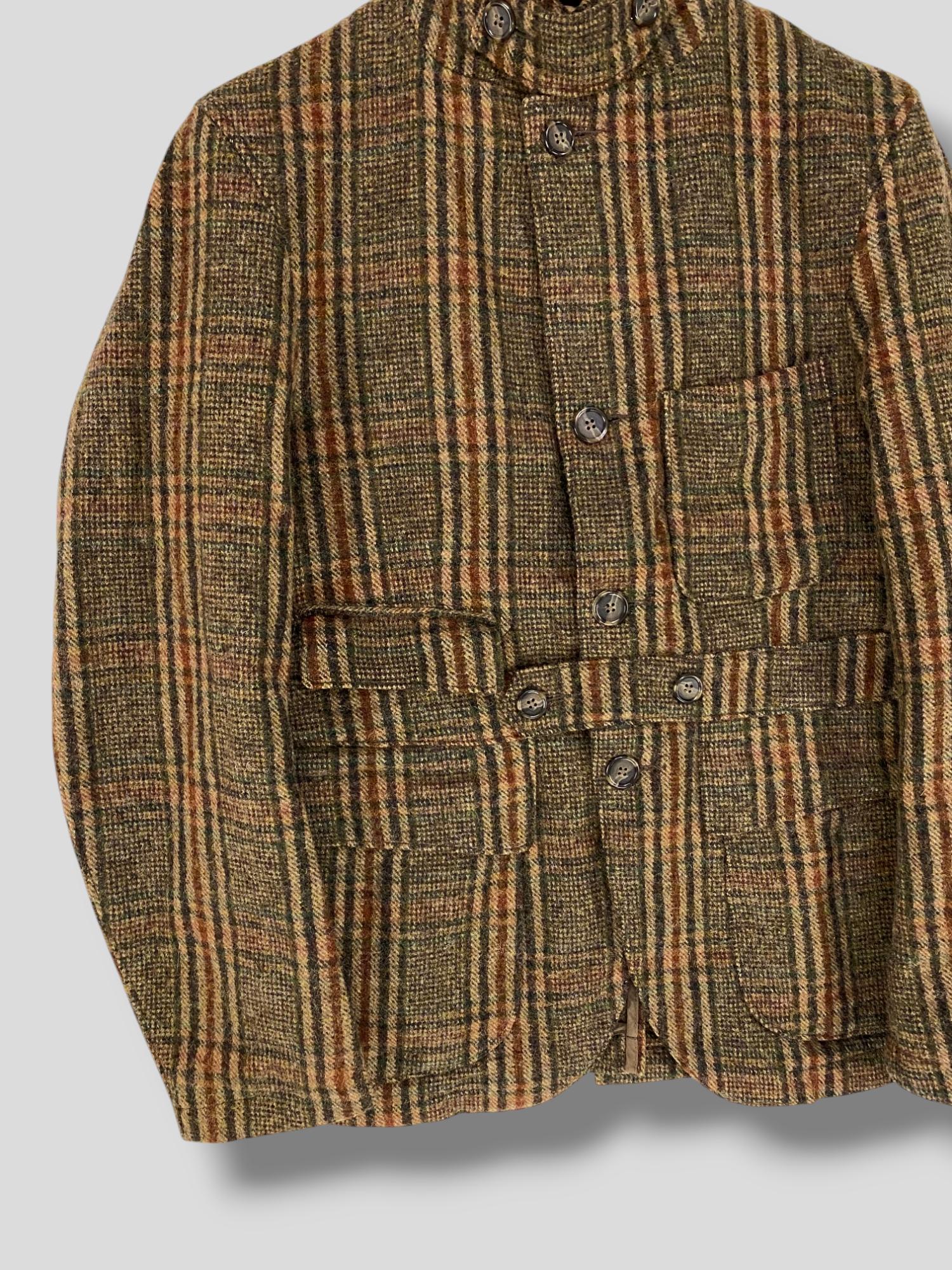 Vintage Engineered Garment Plaid Tweed Wool Norfolk Jacket Designer ...