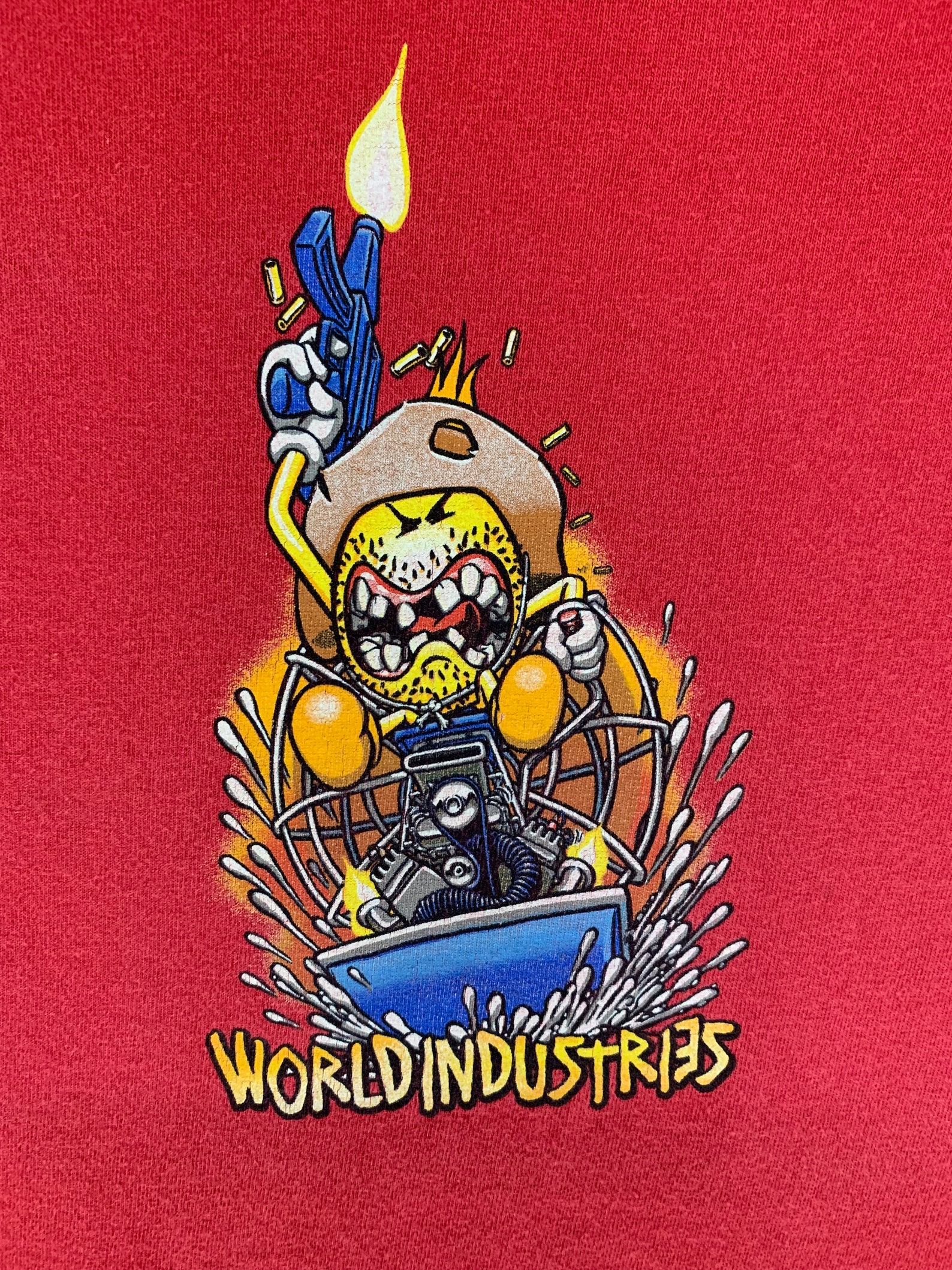 Vintage 90s World Industries Flameboy Tshirt Athletic Streetwear ...