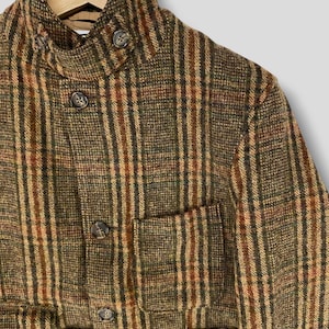 Vintage Engineered Garment Plaid Tweed Wool Norfolk Jacket Designer ...