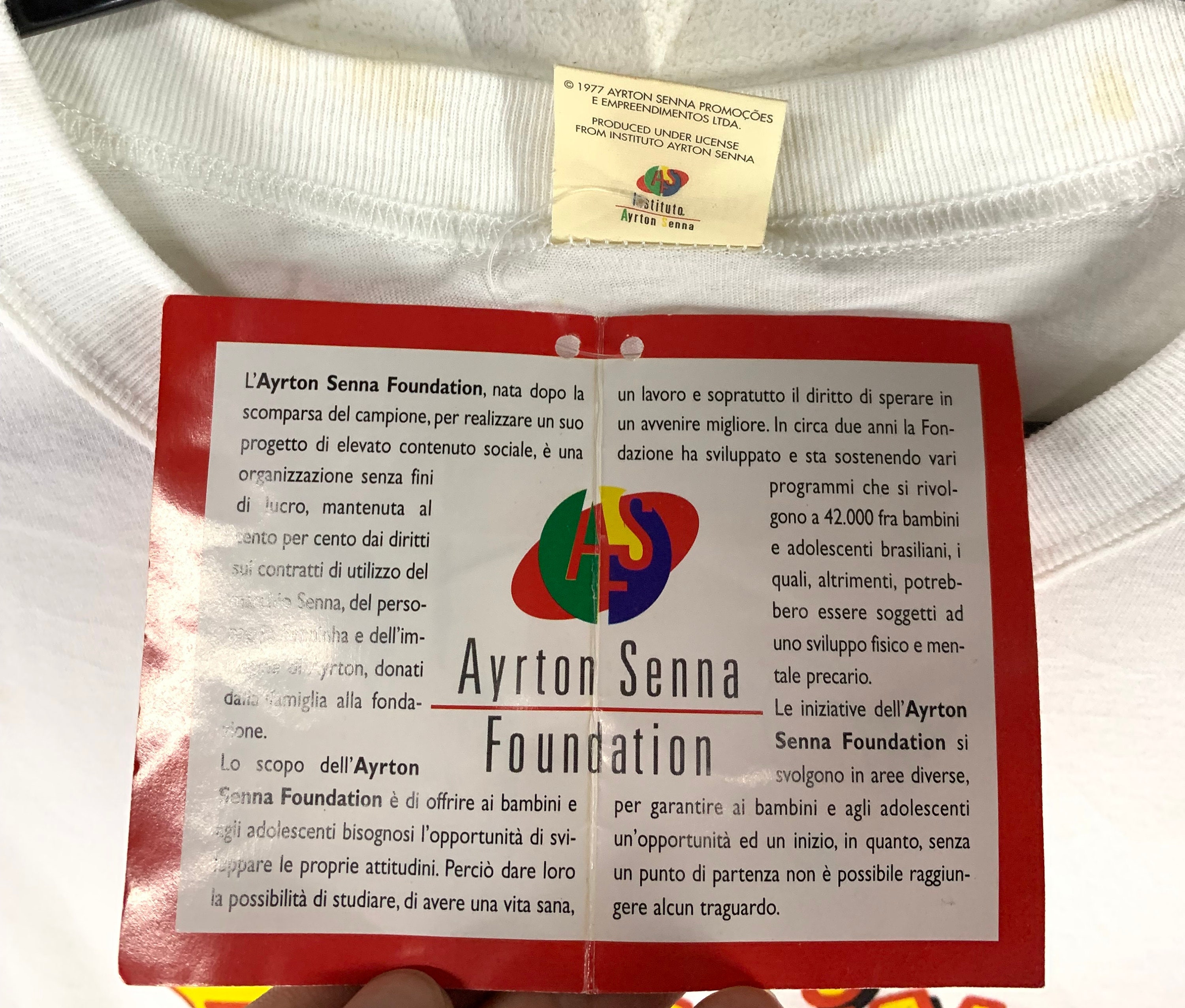 Rare Vintage 90s Ayrton Senna Senninha Deadstock Tshirt Rare Vintage 90s Ayrton Senna Senninha Deadstock Tshirt