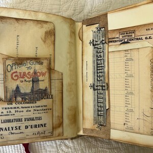 Vintage Junk Journal, One-of-a-kind Memory Keeper, Unique Diary, Blue ...